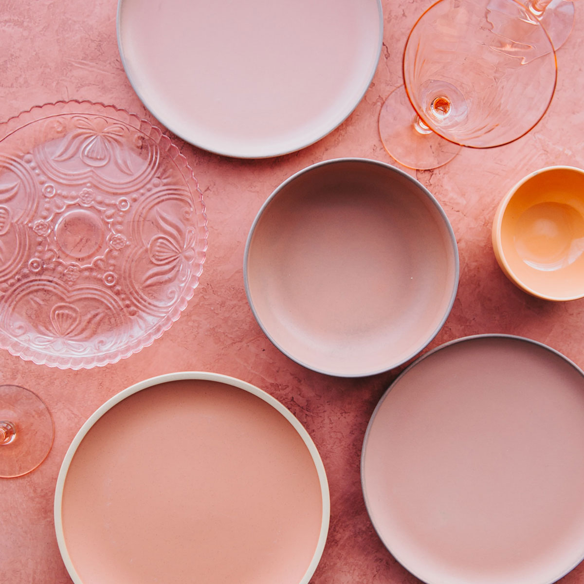 Pink ceramic plates - Dr. Louis Ignarro